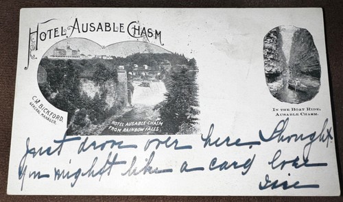 1901 Ausable Chasm Hotel Advertising Private Mailing Card Postcard New ...