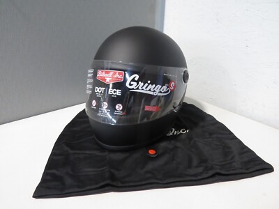 NEW Biltwell Gringo Model S Flat Black Full Face Safety Helmet Size ...