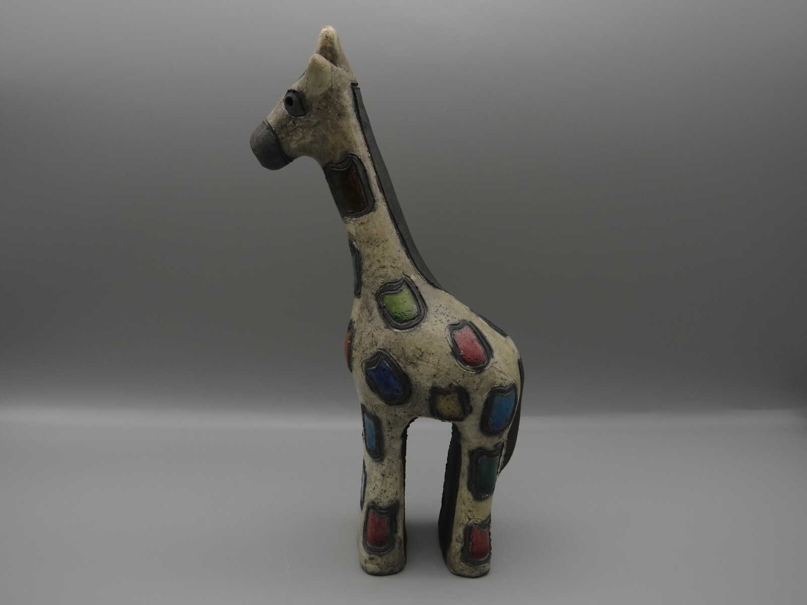 Fenix Botswana Patchwork/Multicolored Raku Giraffe Figurine ...