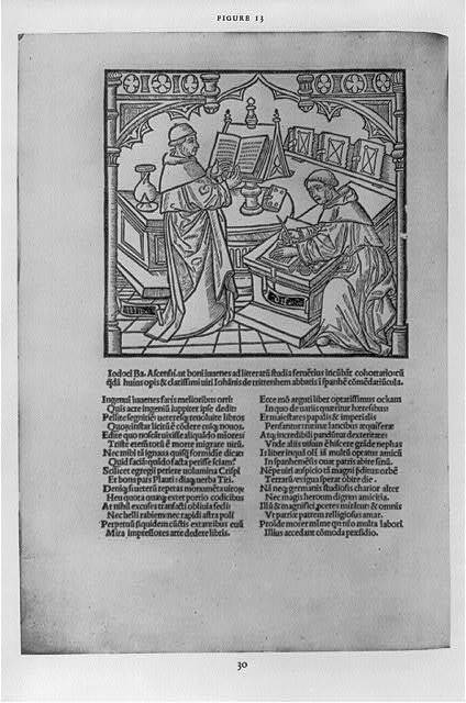 Medieval monks reading,writing,advertisement in WIllim of Ockham ...