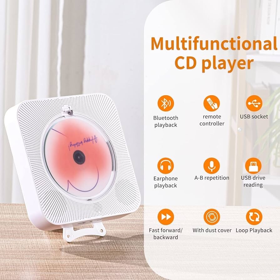 Rechargeable Cute CD Player with Blutooth 5.0; Portable Music Player | eBay