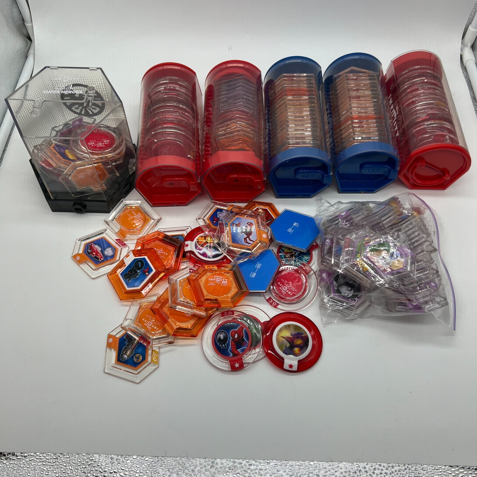 WHOLESALE LOT BUNDLE 156 Total Disney Infinity Power Discs 1.0 2.0 3.0 ...
