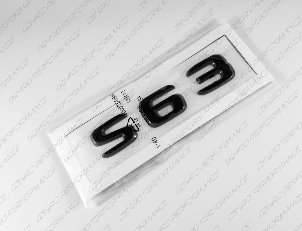 New Gloss Black Emblems Badges Sticker for Mercedes-Benz S63 V8 Biturbo ...