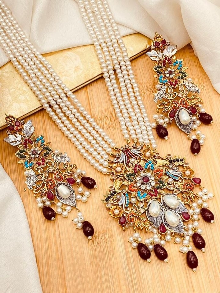 Royal Rani Mala Haar with Earrings Indian/Pakistani Bridal/Partywear 6 ...
