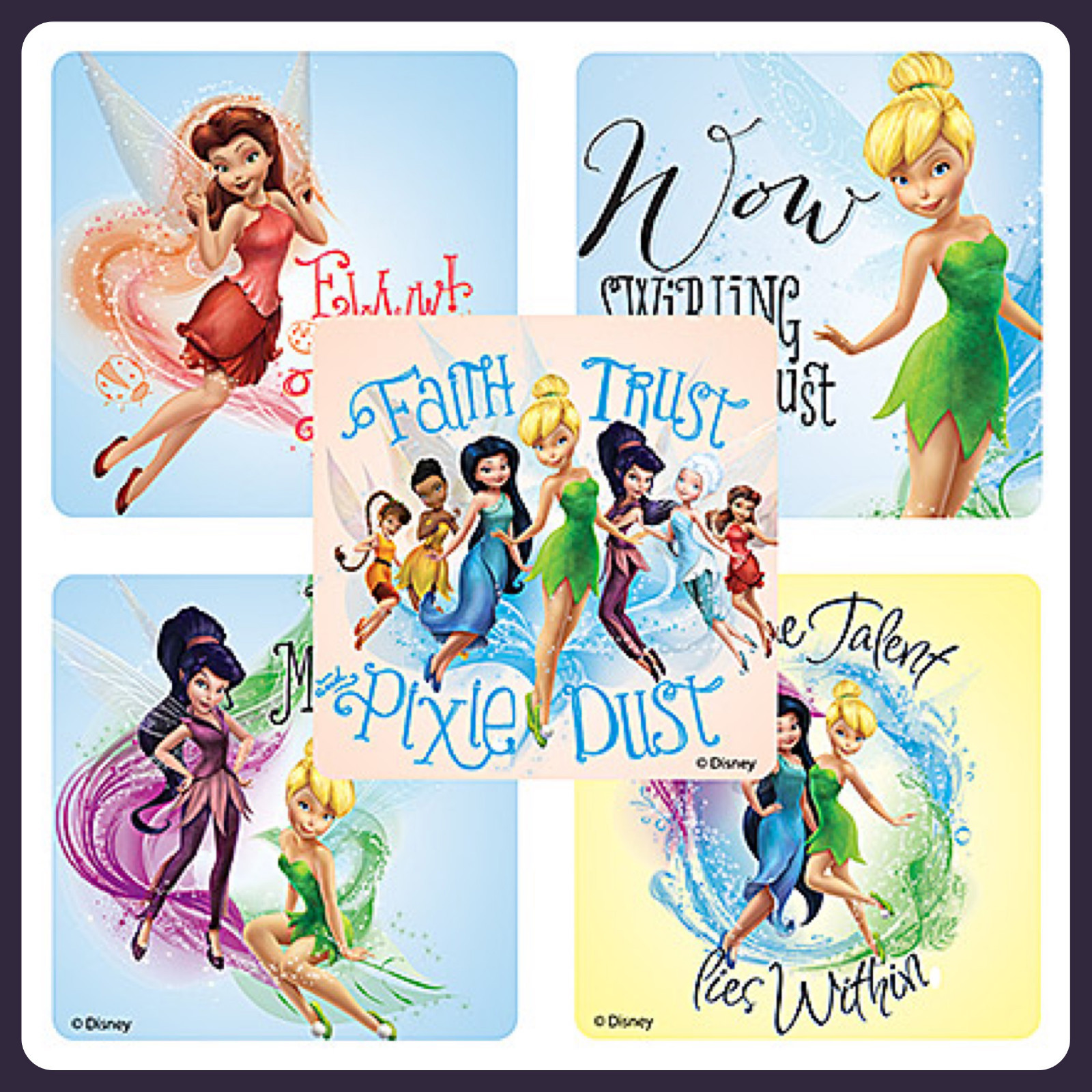 Tinker Bell Stickers x 5 - Fairies Stickers -Tinkerbell Party Favours ...