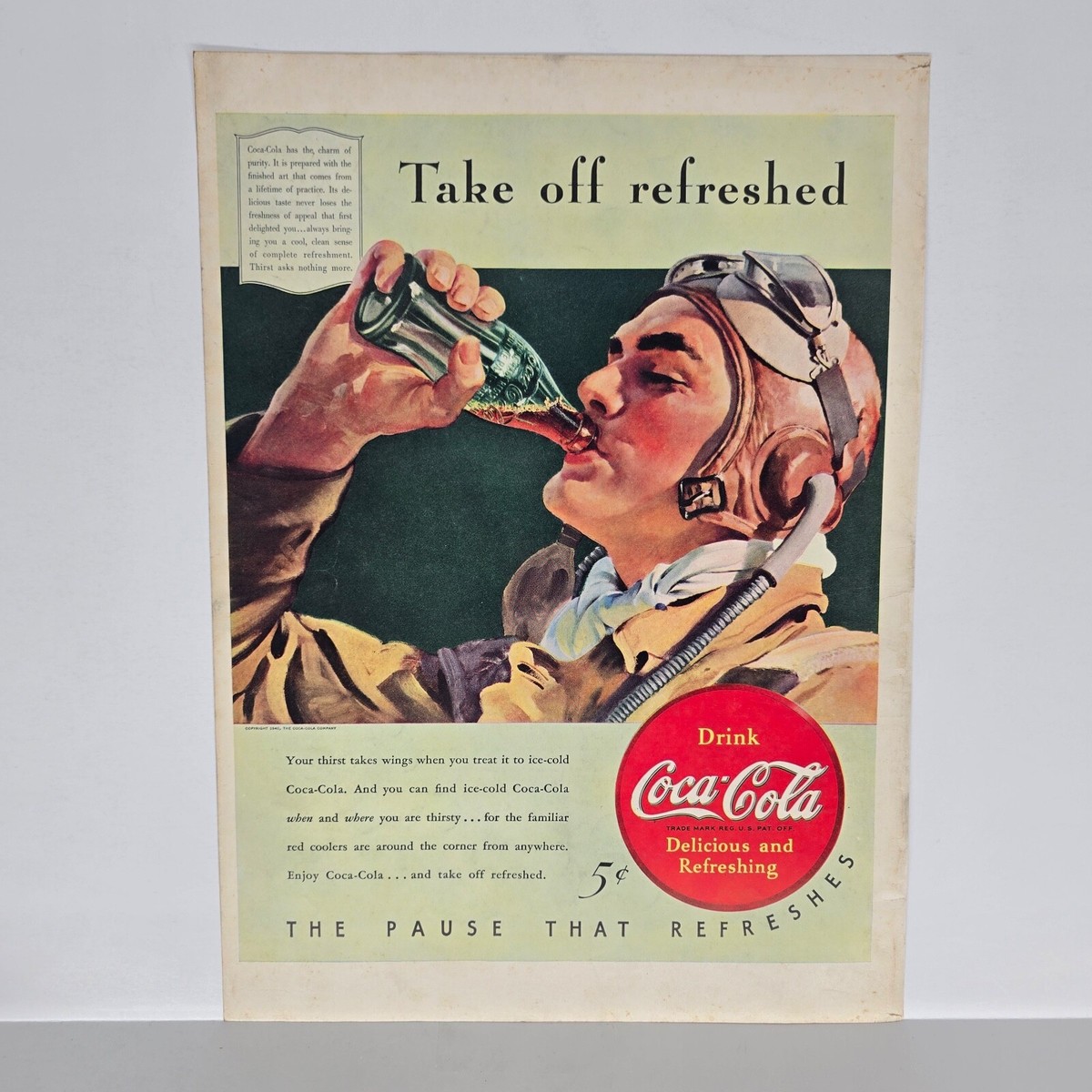 1940 Coca Cola Ad Pilot Drinks A Coke Vintage Coca Cola Ads