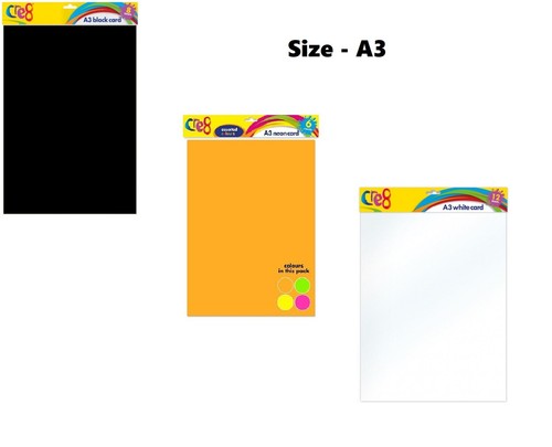 A3 Craft Papers 200 gsm quality Pages Art PAGEs 3 Options - BLACK ...