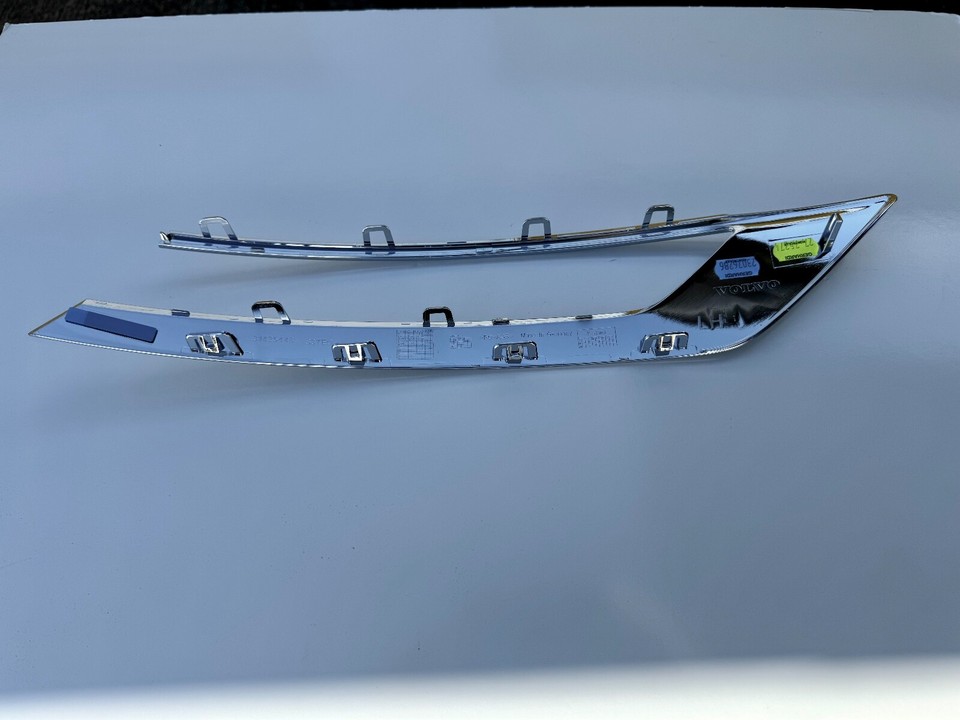 2017-2020 VOLVO V90 S90 FRONT BUMPER LEFT MOULDING CHROME TRIM 31425448 ...
