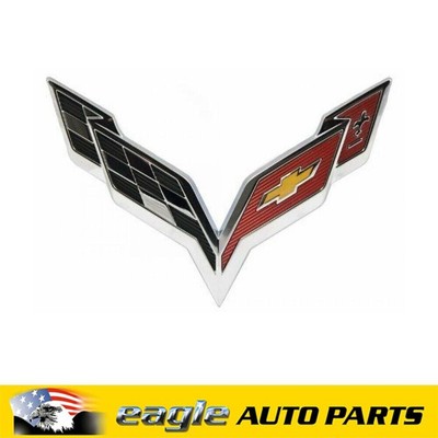 CHEV CORVETTE C7 CHROME REAR BUMPER EMBLEM GM OEM PART # 23168615 | eBay
