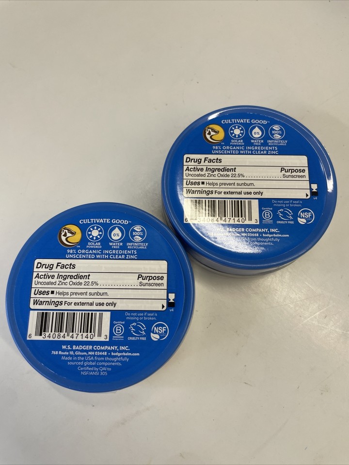 Badger 40 Sport Mineral Sunscreen with Clear Zinc spf 40 Reef Friendly ...