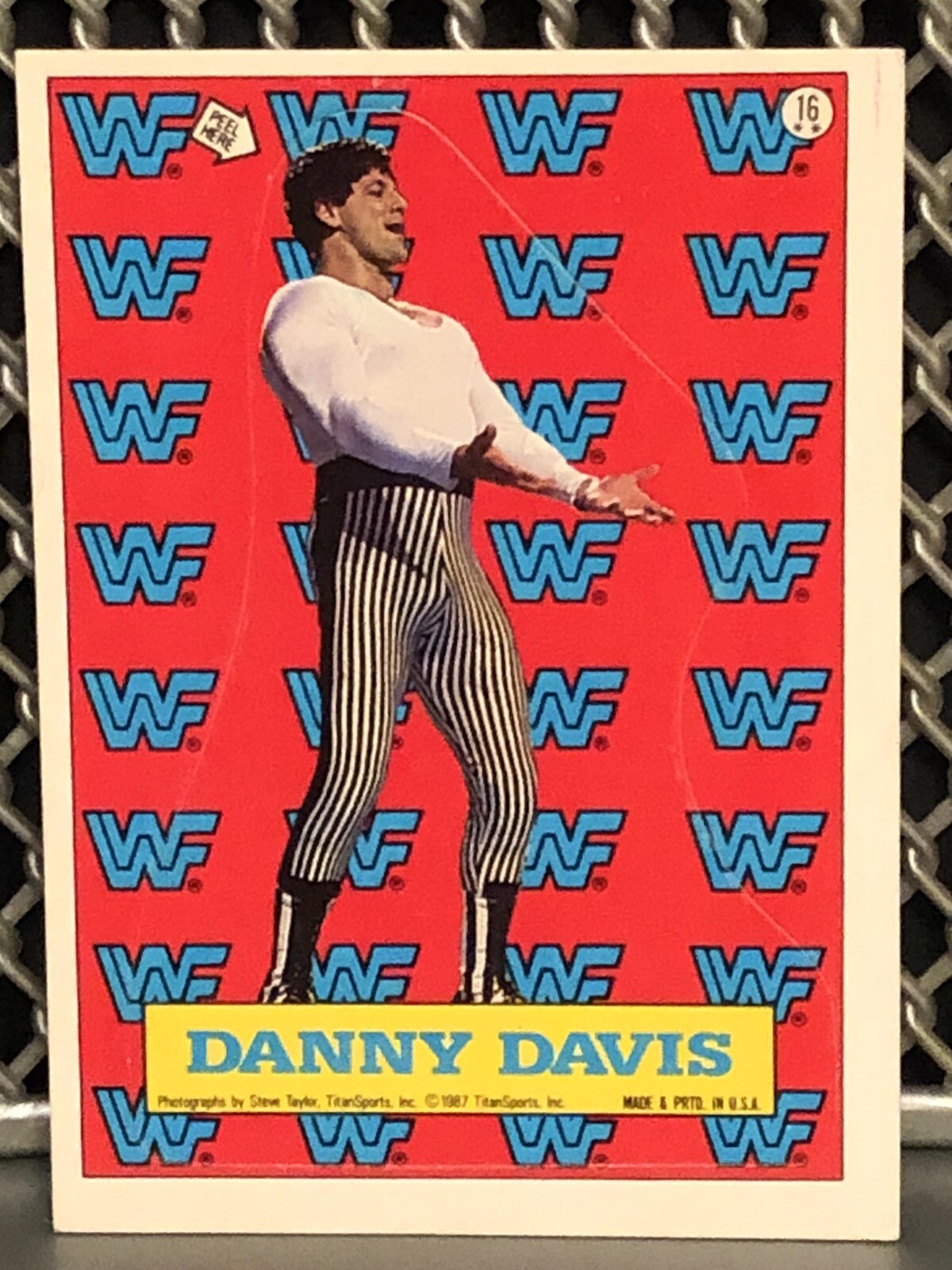 1987 Danny Davis Topps WWE Sticker Card #16 Wrestling WWF NWA AWA ...