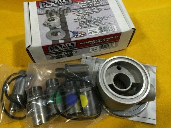 Derale Thermostat controlled Universal OIL FILTER COOLER Adapter PLATE ...