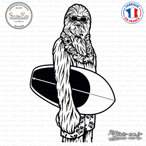 Sticker Chewbacca Surf Decal Aufkleber Pegatinas P-018 Couleurs au ...