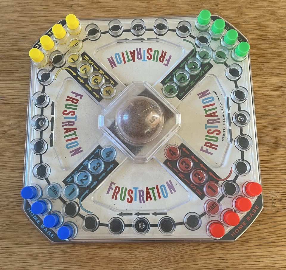 Vintage FRUSTRATION Board Game 1965 Peter Pan Play Things Ltd Original ...