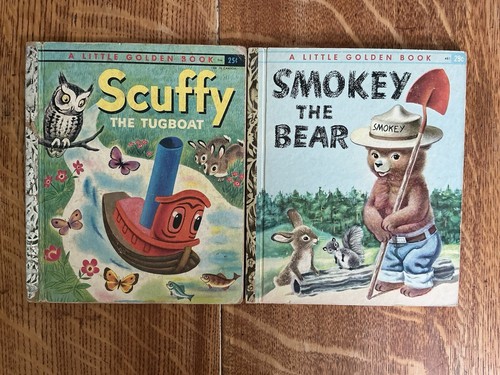 2 Vintage Children’s Books 1955 "Scuffy The Tugboat” “Smokey The Bear ...