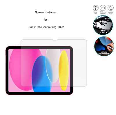 PET Ultra Clear/Tempered Glass Screen Protector For Apple iPad 10th Gen ...