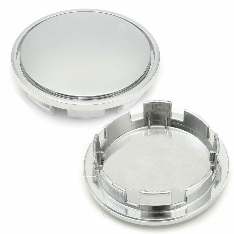 4Pcs 65mm Silver Chrome Car Wheel Center Caps Tyre Rim Hub Cap Cover ...