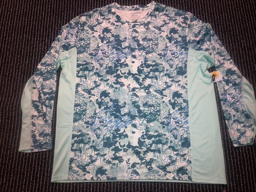 NWT XXL HUK Fishing Shirt Men's Floral Camo Green Seafoam SPF 50+ Long ...