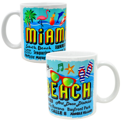 Miami Florida Mug, Miami Beach Souvenir Ceramic Coffee Tea Cup Mug | eBay