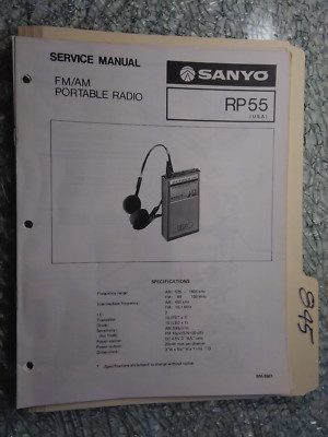 Sanyo RP 55 service manual original repair book am fm radio walkman ...