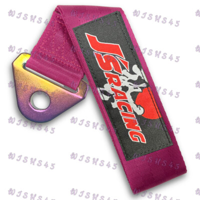 Pink / Neo Car Tow Towing Strap JDM JS Racing Drift Rally Sports Belt ...