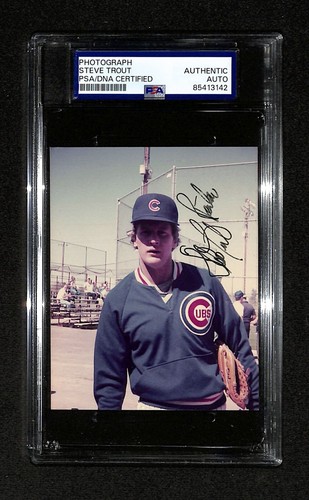 1985 Steve Rainbow Trout Signed Type 1 Spring Training Photo PSA ...