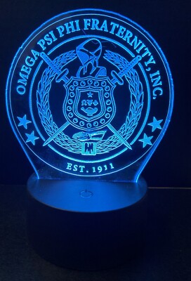 Omega Psi Phi Crest 3D Illusion Lamp Night Light 7 Color Change LED | eBay