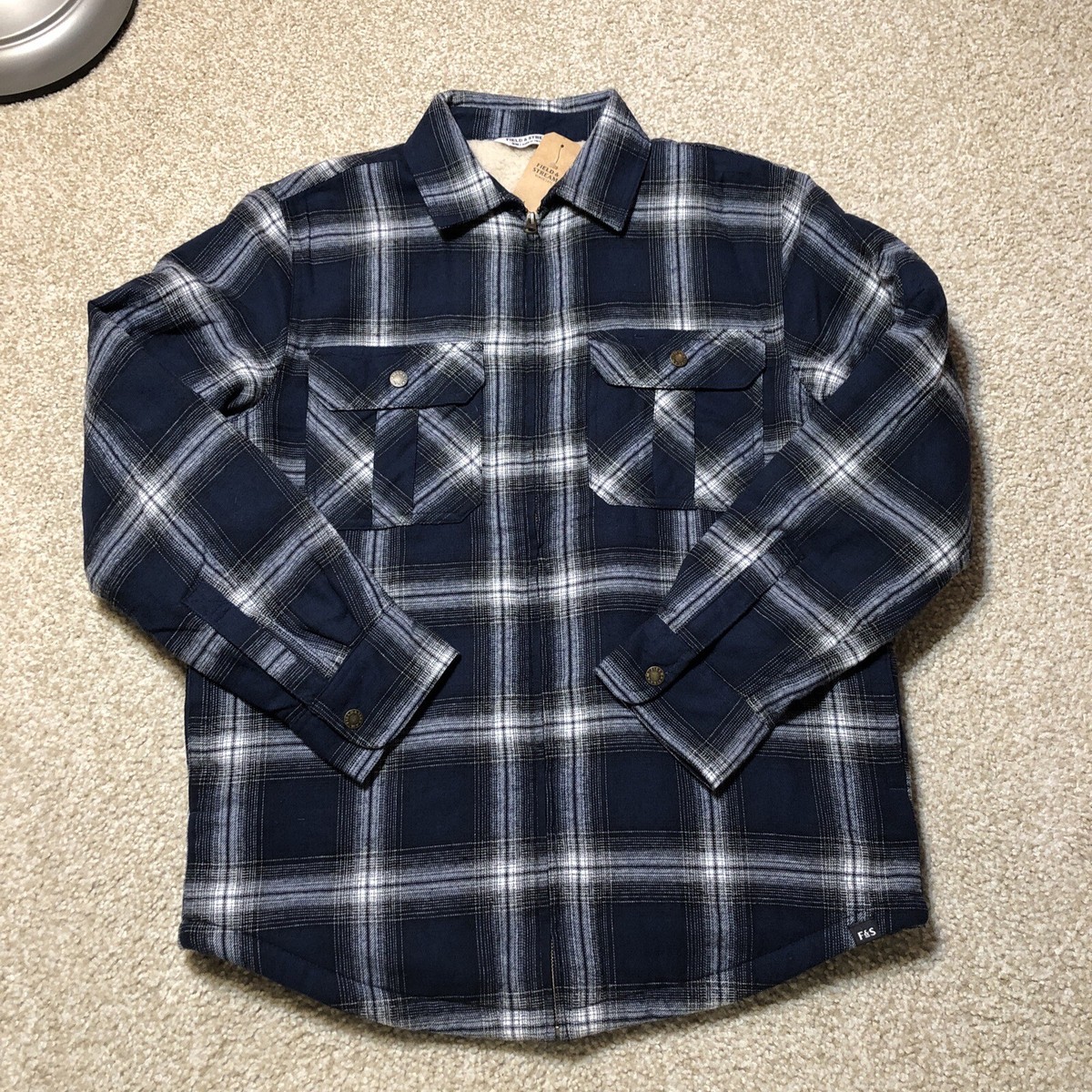 Field And Stream Flannel Shirt Jacket FIELD & STREAM Sherpa Lined
