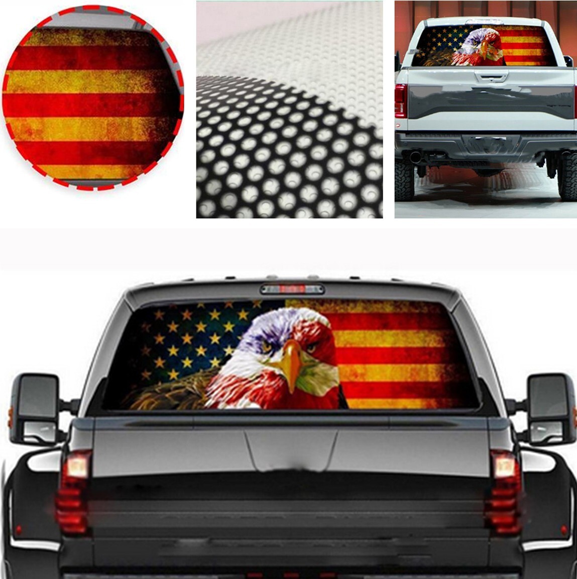 Pickup Truck Rear Window Decals Oil Painting Wolf Hipster Rear Window