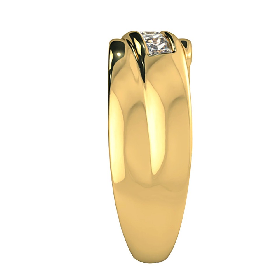 0.69Ct D/VVS1 Princess Shape Men's Engagement Ring In 14KT Gold Tariffs ...