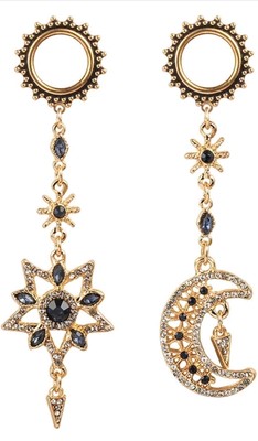 3/4 Inch Ear Tunnels and Gauges Pair. 19mm Ear Plugs. Dangle Ear ...