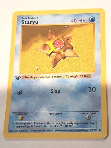 1999 Pokémon 1st Edition Staryu #65/102 | eBay