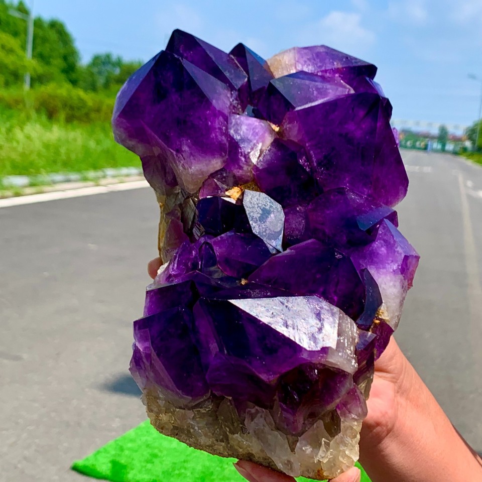 7.25LB Natural Amethyst geode quartz cluster crystal specimen Healing ...