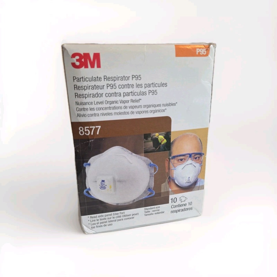 3M™ Particulate Respirator 8577, P95, One Size Fits All, 10/Box ...
