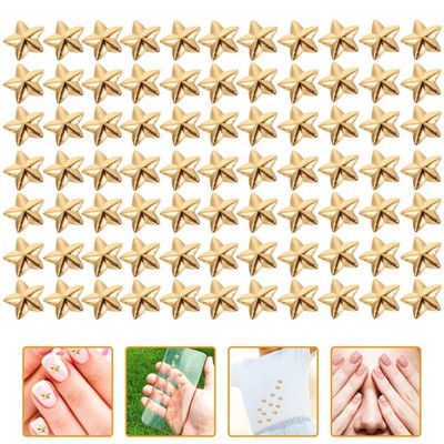 200pcs Charming Girl Nail Decors Manicure Metal Five-pointed Star Decor ...