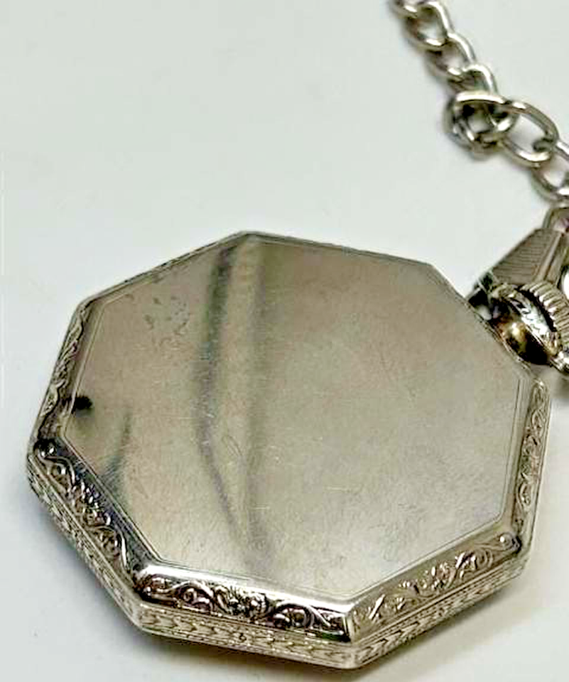 Waltham 14k White Gold Octagon Pocket Watch Used Rare | eBay