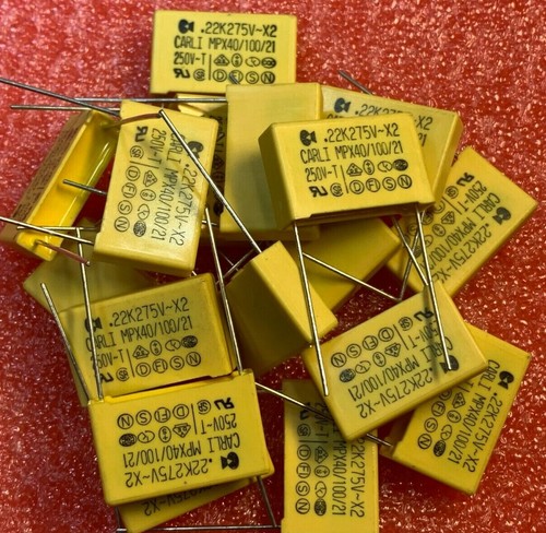 50pcs x 0.22uF 275V AC X2 Carli Mains Suppression Capacitor 22.5mm ...