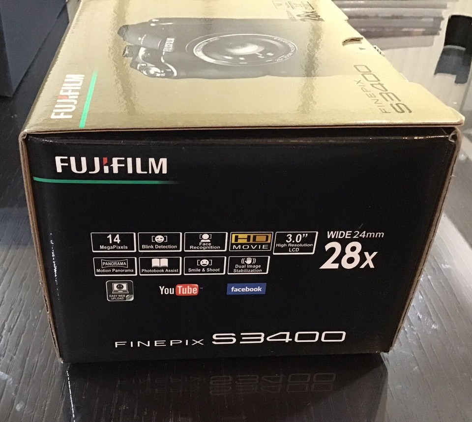NEW Fujifilm FinePix S3400 14 MP 3.0”LCD 28X Optical zoom 24mm Camera ...