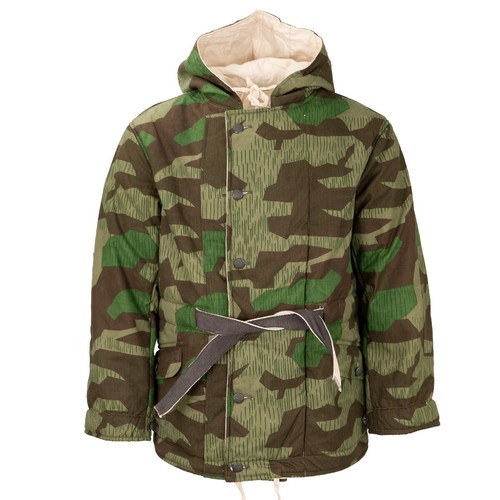 WW2 German Splinter Camo Padded Parka - Winter Jacket Coat Reversible ...