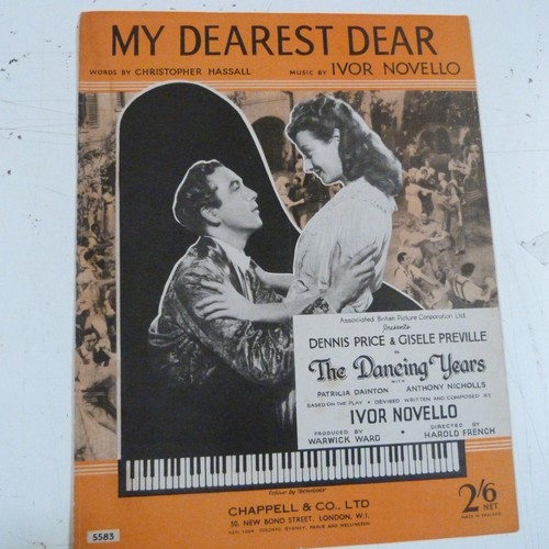 song sheet MY DEAREST DEAR from "the dancing years" Ivor Novello 1939 ...