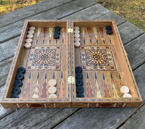 Backgammon Set Personalized Handmade Inlaid Wooden Game Board 100% ...