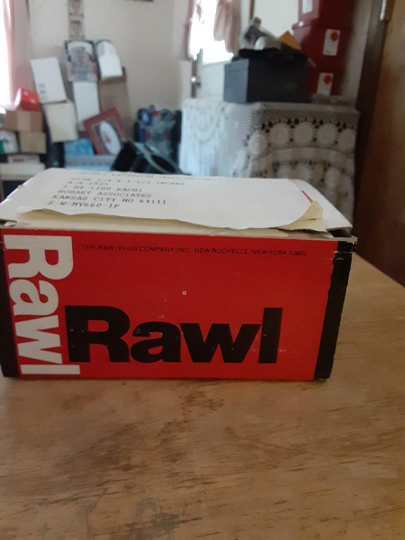 POWERS (AKA RAWL) BOX OF 100 NAIL ANCHORS #2542 1/4 x 1-1/2 FLAT HEAD ...