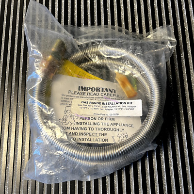 GAS RANGE INSTALLATION KIT Gas Flex 48" x 15/16", Seal 'N Check Kit, 2 ...
