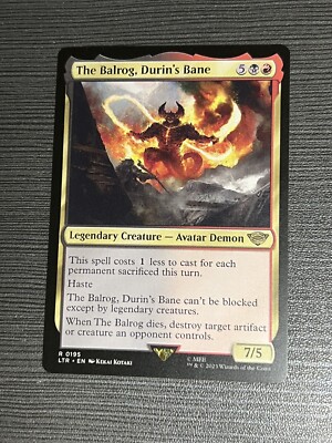 MTG The Balrog, Durin's Bane #0195 LTR Rare NM/M | eBay