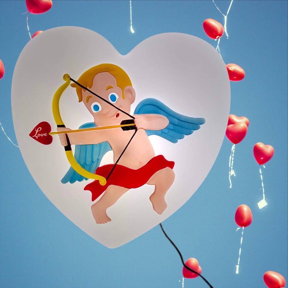 Valentine Angel Cupid Heart Shape Blow Mold Vintage Style Holiday ...
