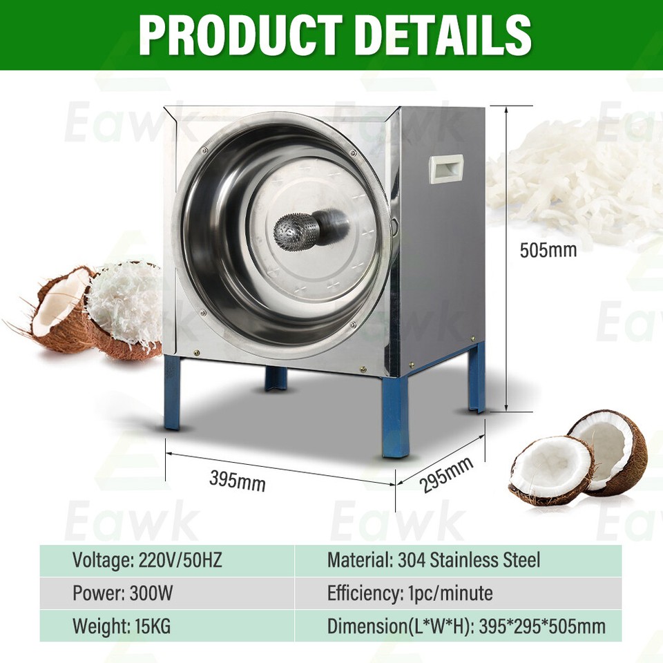 Electric Coconut Grater Scraper Shredder Commercial Automatic Coconut ...