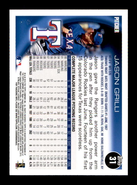 2010 Topps - #31 Jason Grilli for sale online | eBay
