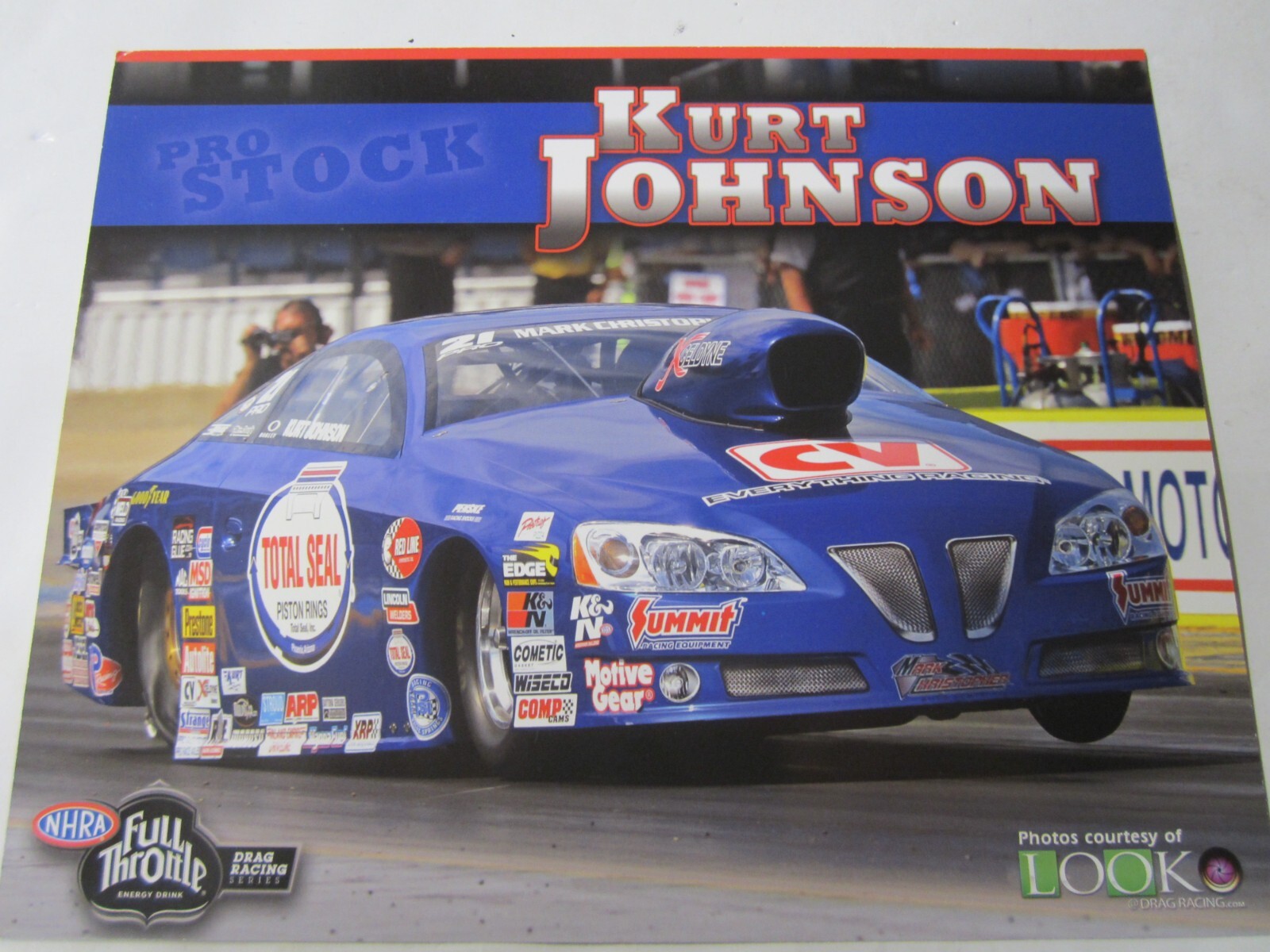 NHRA 2012 Kurt Johnson TOTAL SEAL Pontiac Pro Stock Drag Racing Track ...