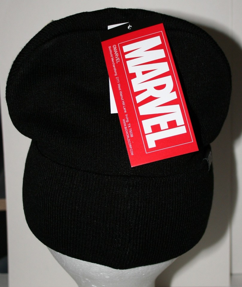 Marvel Comics Black Venom Winter Knit Cap Hat New Vinyl Eyes Cuff OSFM ...