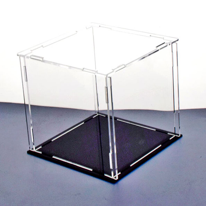 30cm Perspex Acrylic Display Case H Box Plastic Base Dustproof Figure ...